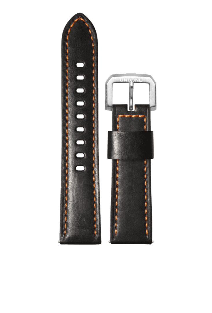 22mm Leather Black/Orange – UNDONE Japan